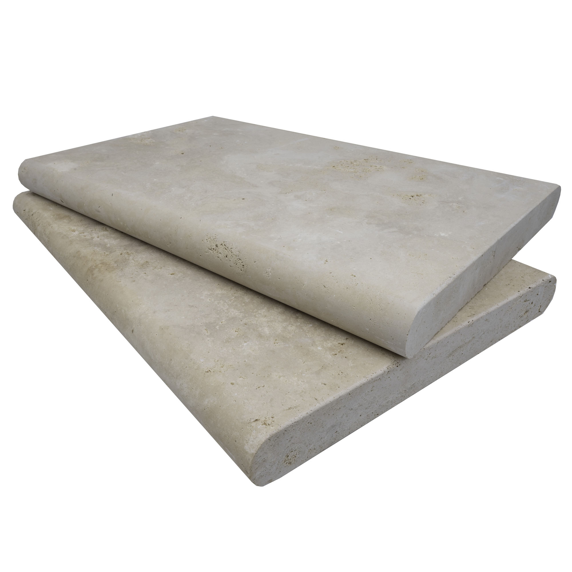 Ivory Travertine 16x24x2 2IN Double Bullnose Coping | STONELUX