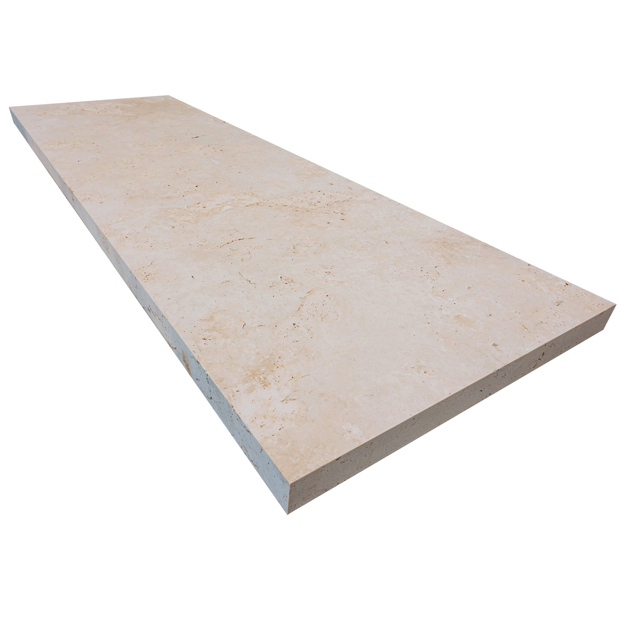 Ivory Travertine 24x72x2 2IN Eased Edge Tread | STONELUX