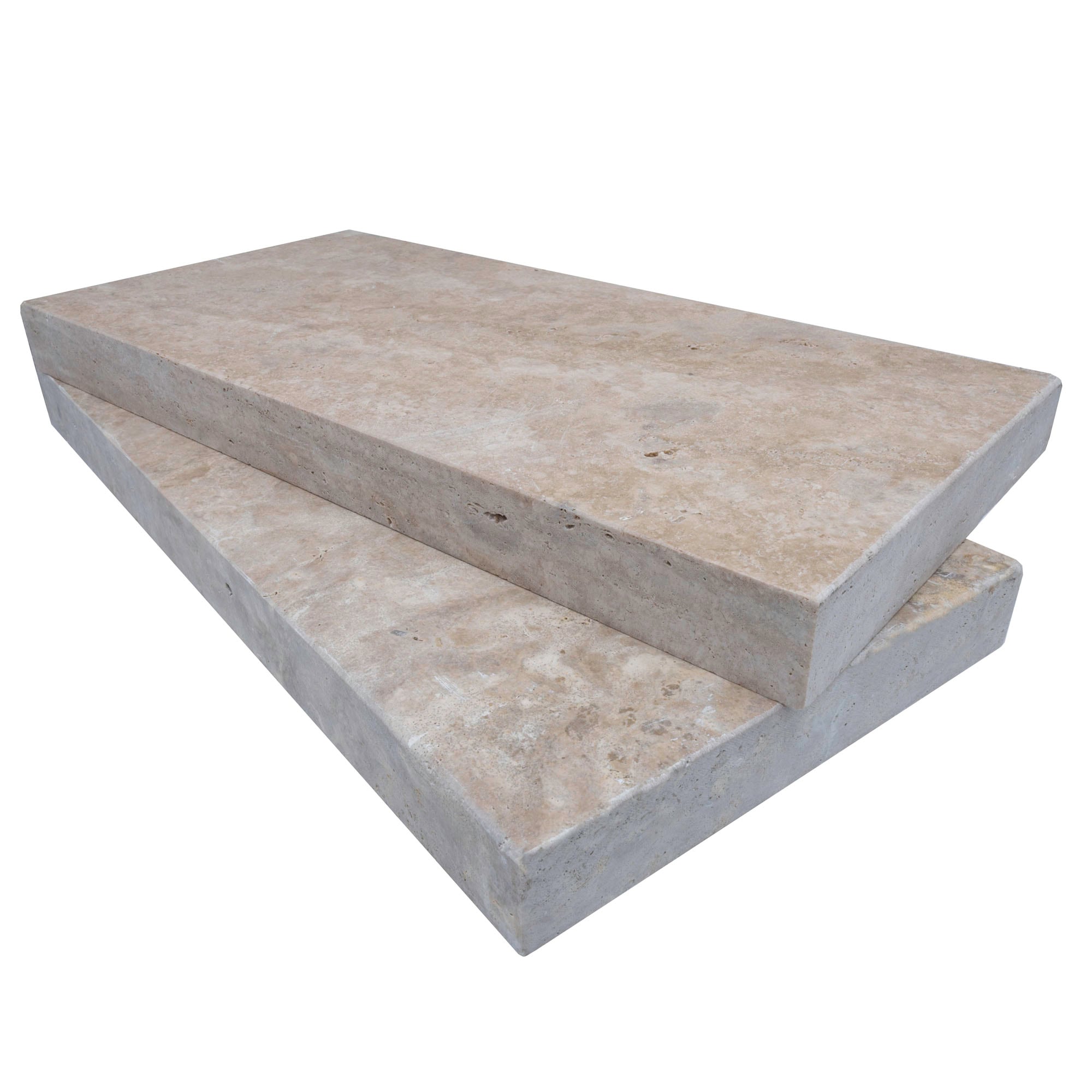 Philly Travertine 14x24x2 2IN Eased Edge Coping | STONELUX