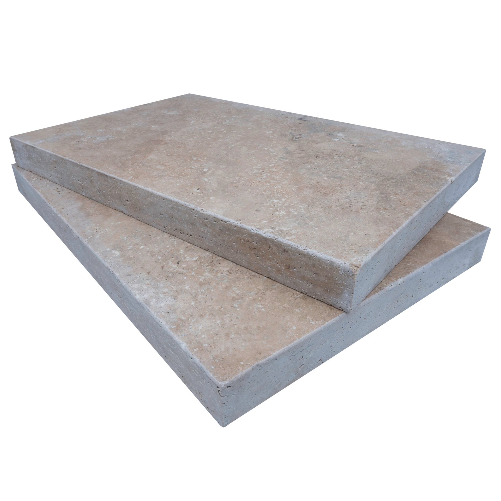 Philly Travertine 16x24x2 2IN Eased Edge Coping | STONELUX