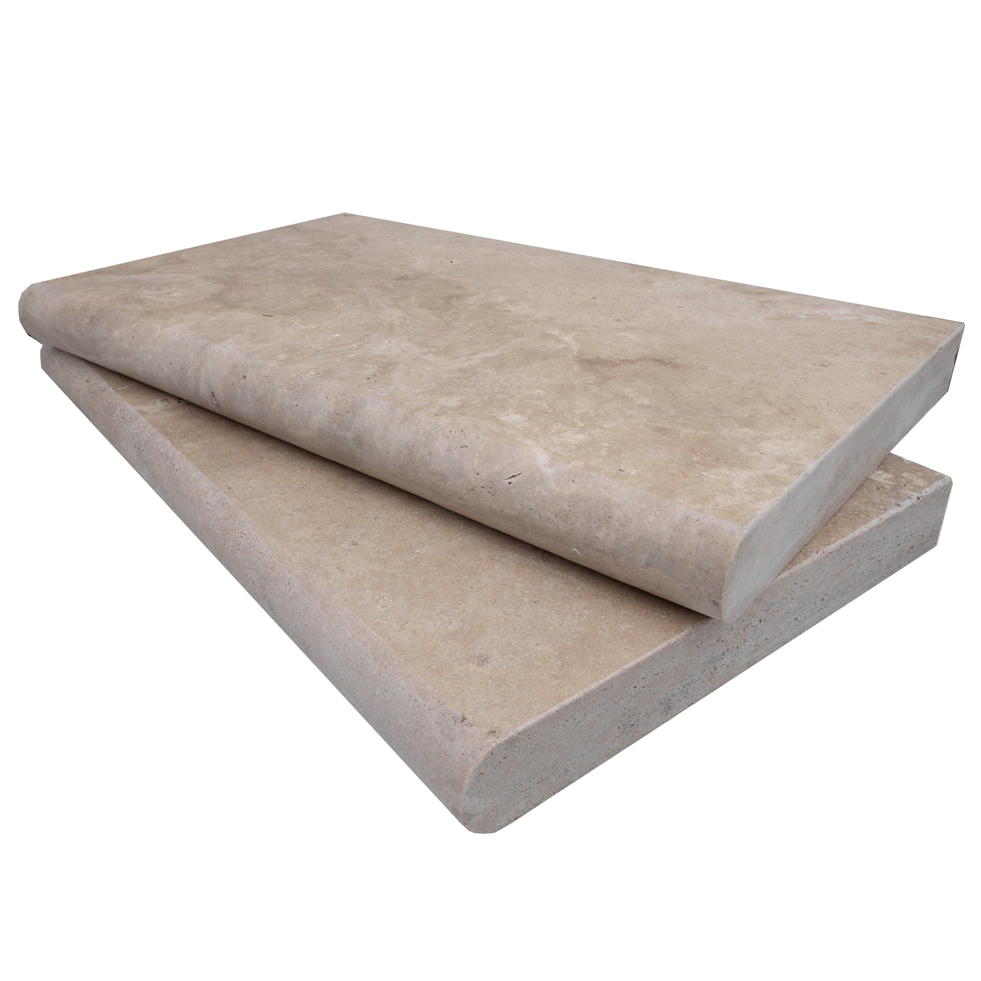 Walnut Travertine 14x24x2 2IN Bullnose Coping | STONELUX