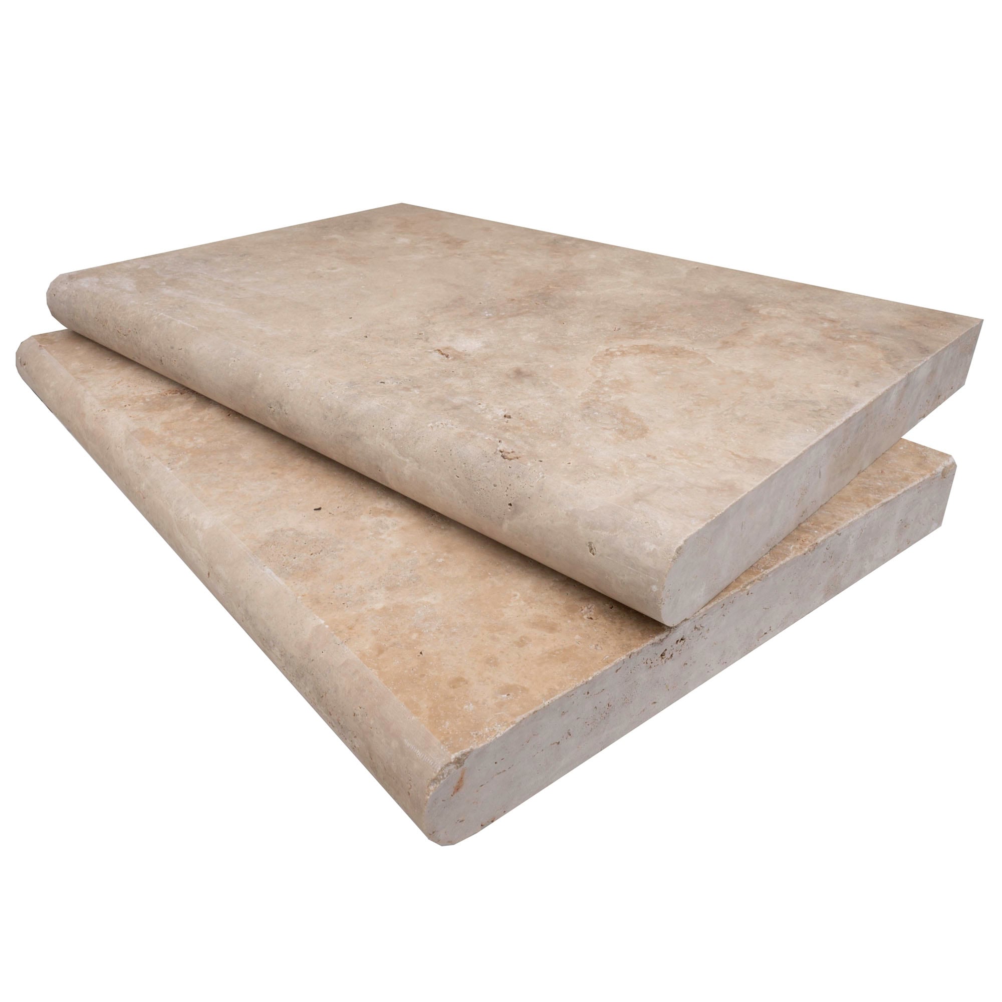 Walnut Travertine 16x24x2 2IN Bullnose Coping | STONELUX