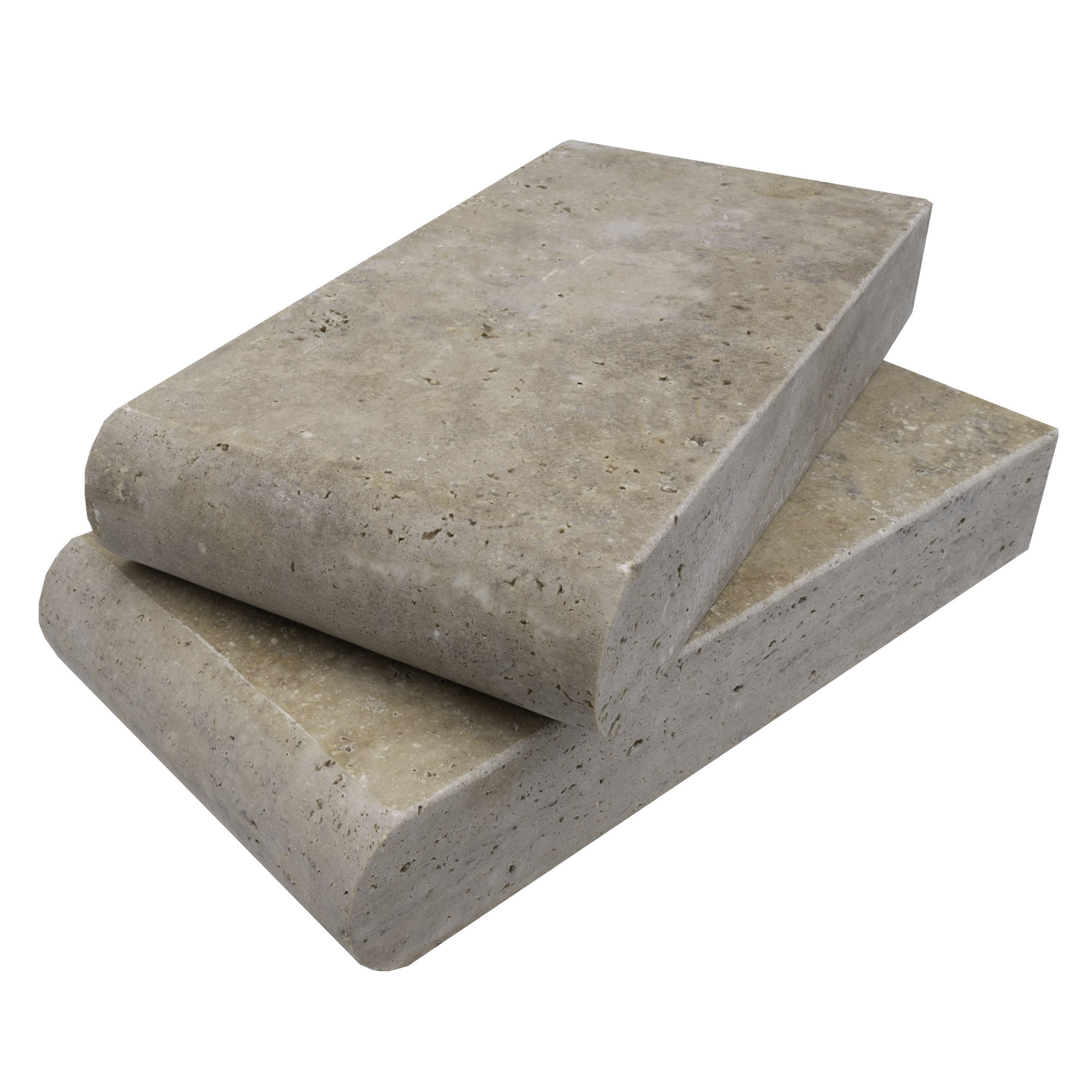 Walnut Travertine 6x12x2 2IN Bullnose Coping - Premium | STONELUX